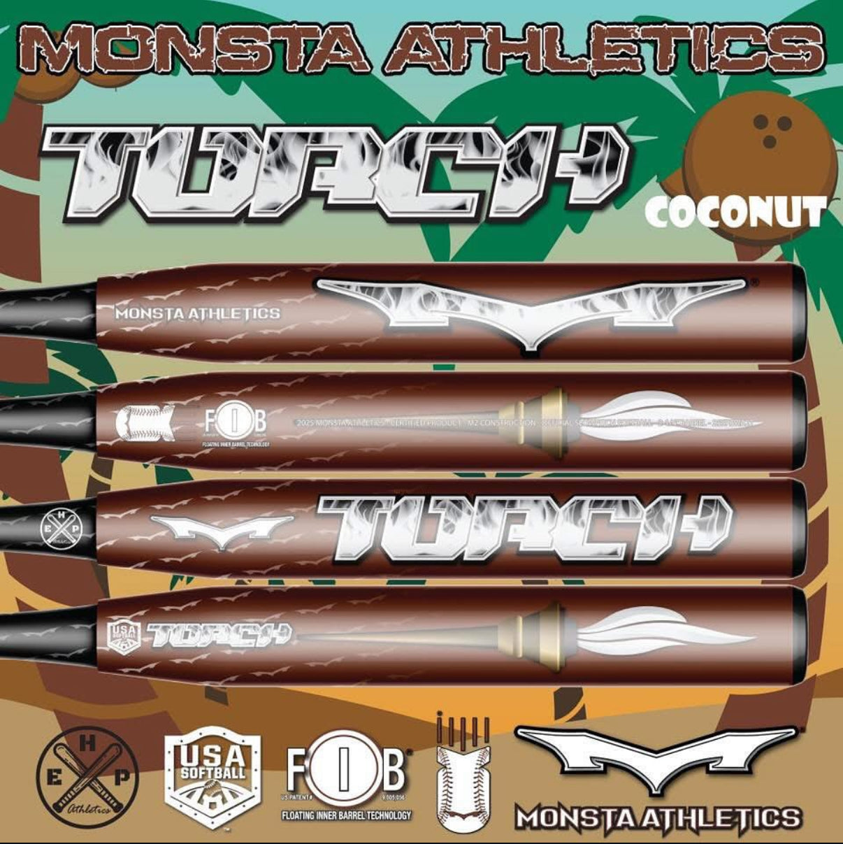 MONSTA Brown TORCH M2 Stiff Handle 25oz. ASA Softball Bat – Iconic Apparel